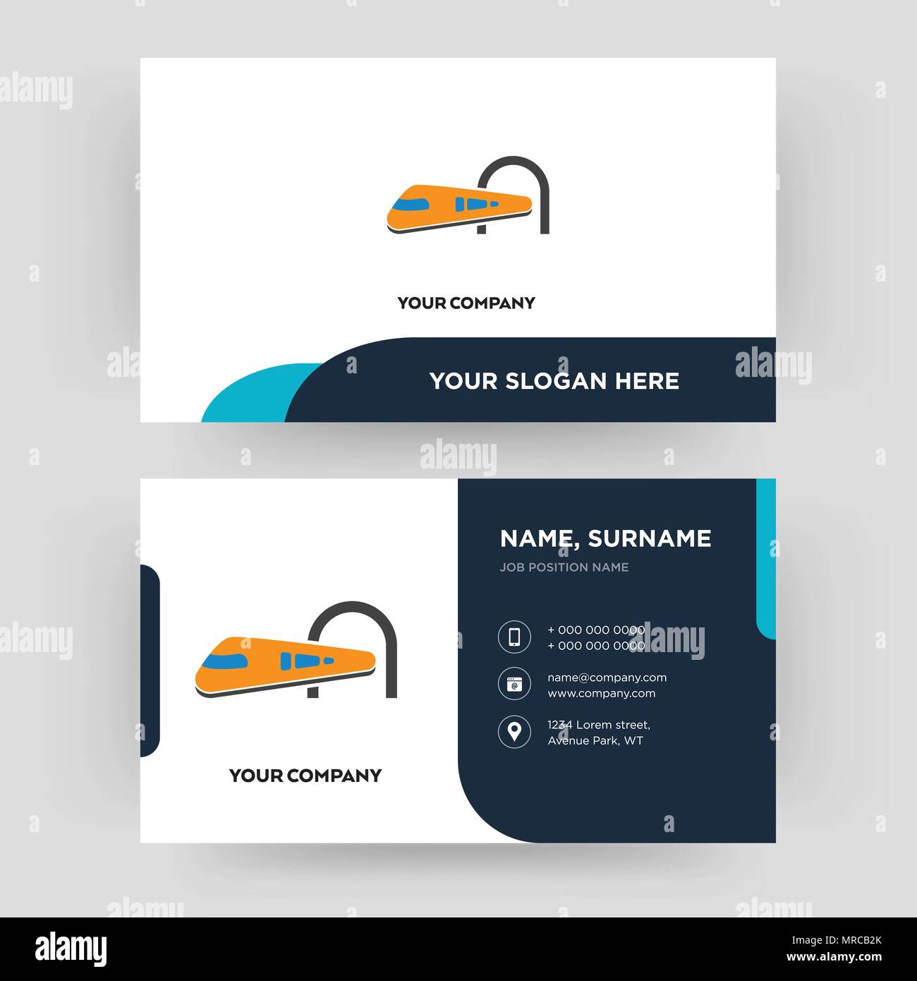 train, business card design template, Visiting for your company, Modern ...