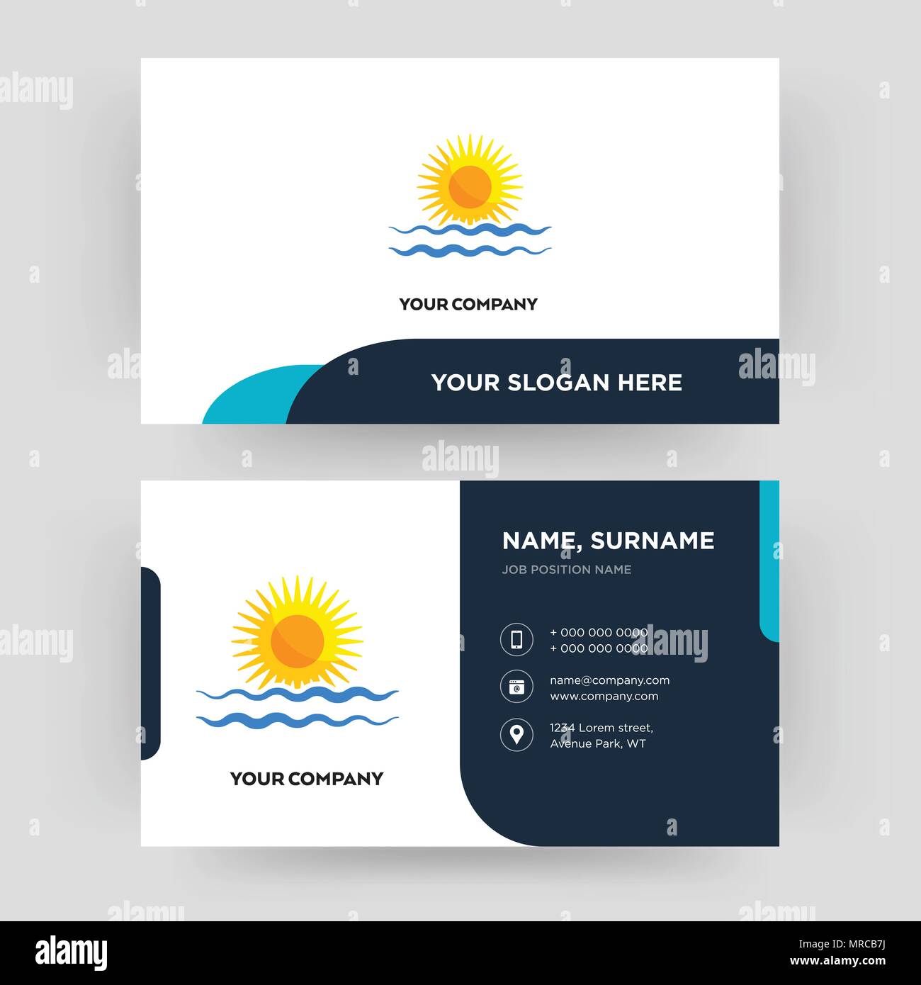 rising sun, business card design template, Visiting for your company ...