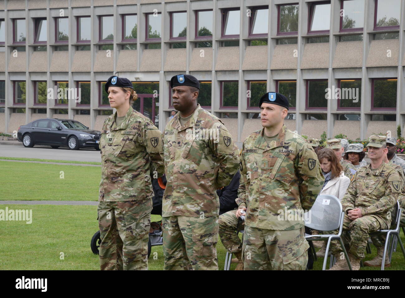 U.S. Army Cpt. Danielle K. Cork (outgoing Commander), Lt. Col. Frank E ...