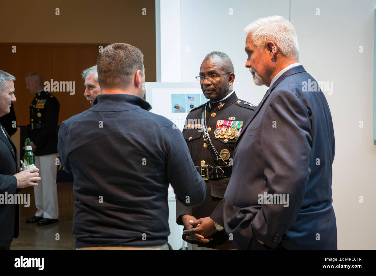 U.S. Marine Corps Lt. Gen. Robert L. Bailey, center, deputy commandant ...