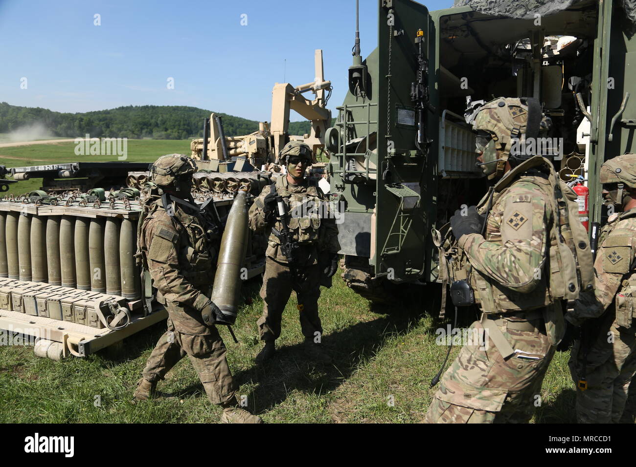 A U.S. Soldier of Charlie Battery, 3rd Battalion, 29th Field Artillery ...