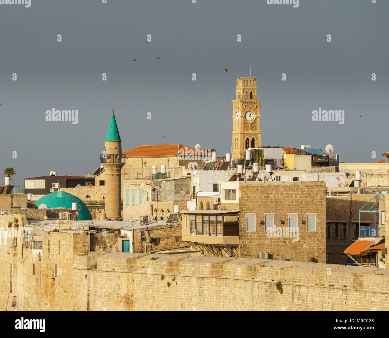 ACRE, ISRAEL - MARCH 23, 2018: View of the old city of Acre, with the ...