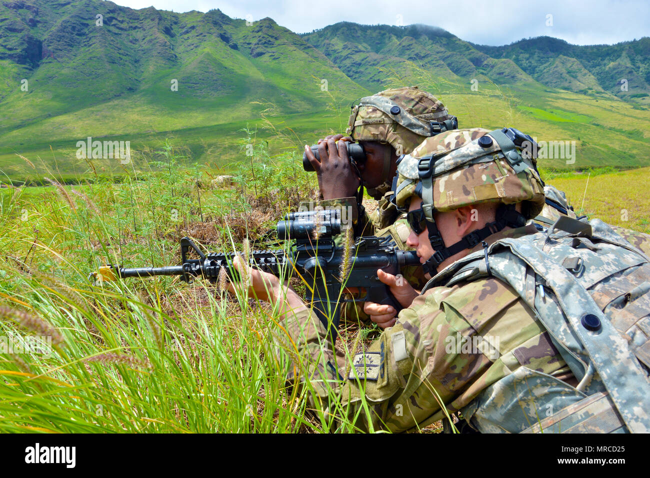 WAIALUA, Hawaii- Military Police Soldiers Pfc. Mason Clifton (right ...