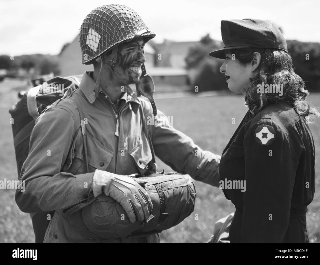 A Member of the Liberty Jump Team embraces his girlfriend on the drop ...