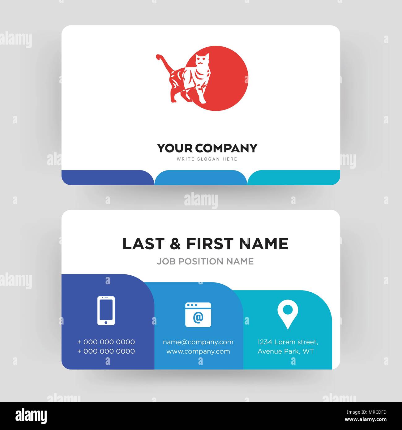 cat, business card design template, Visiting for your company, Modern ...
