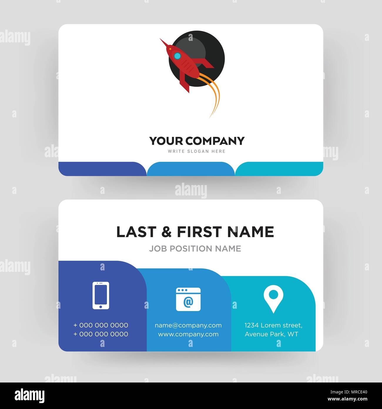 rocket, business card design template, Visiting for your company ...
