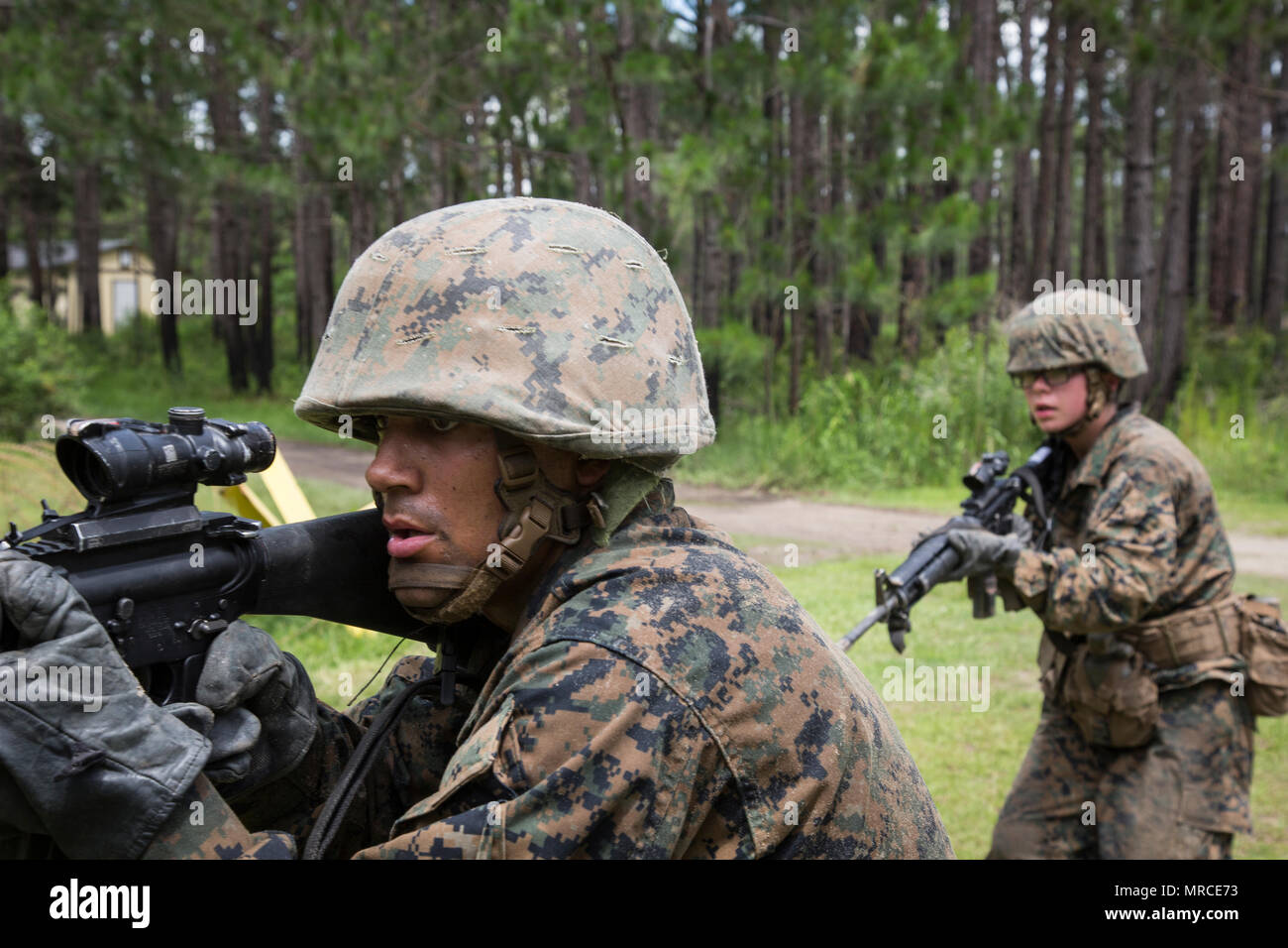U.S. Marine Corps Rct.Casey Macdonell, platoon 4022, Papa Company, 4th Battalion, and Rct. Jared ...