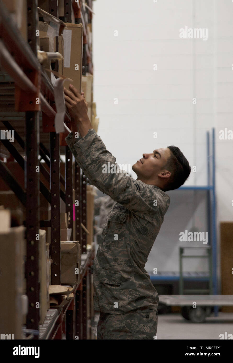 U.S. Air Force Senior Airman Jerod Garcia, an inventory technician ...