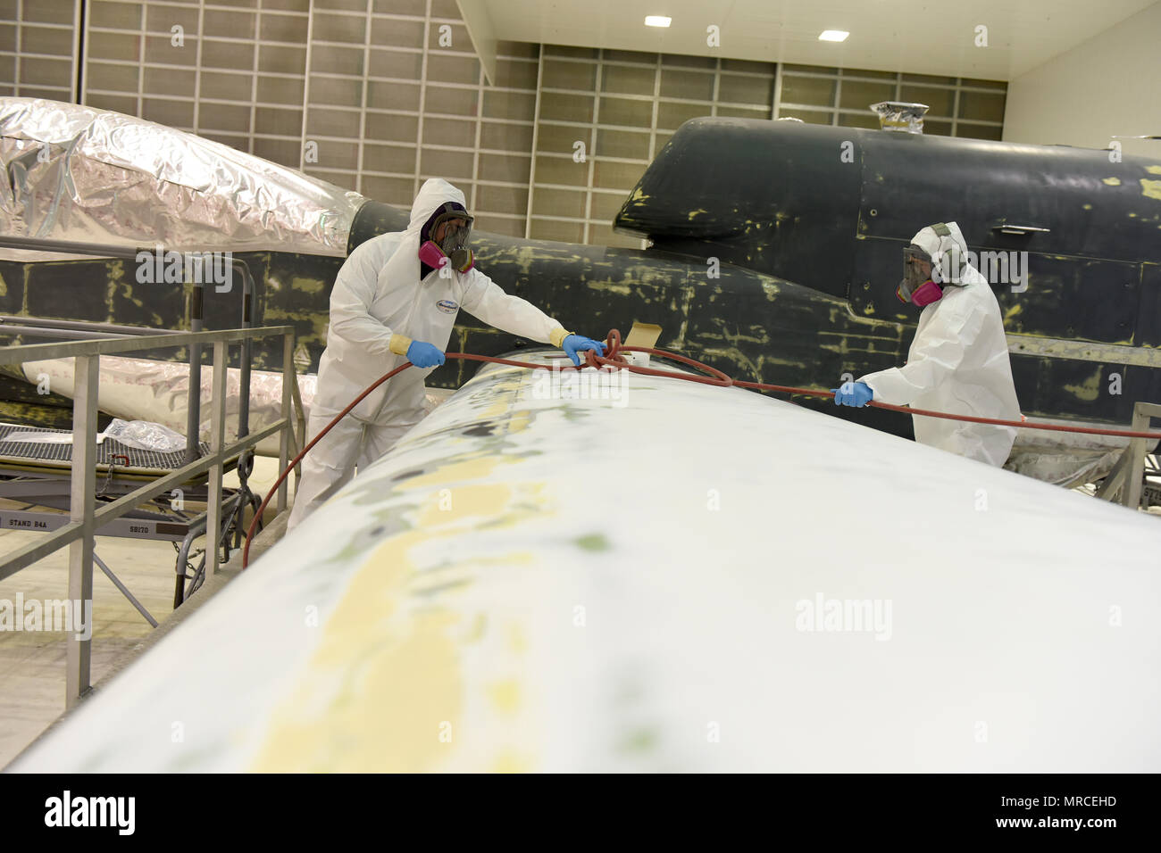 Painters from the 402nd Aircraft Maintenance Support Squadron prepare ...