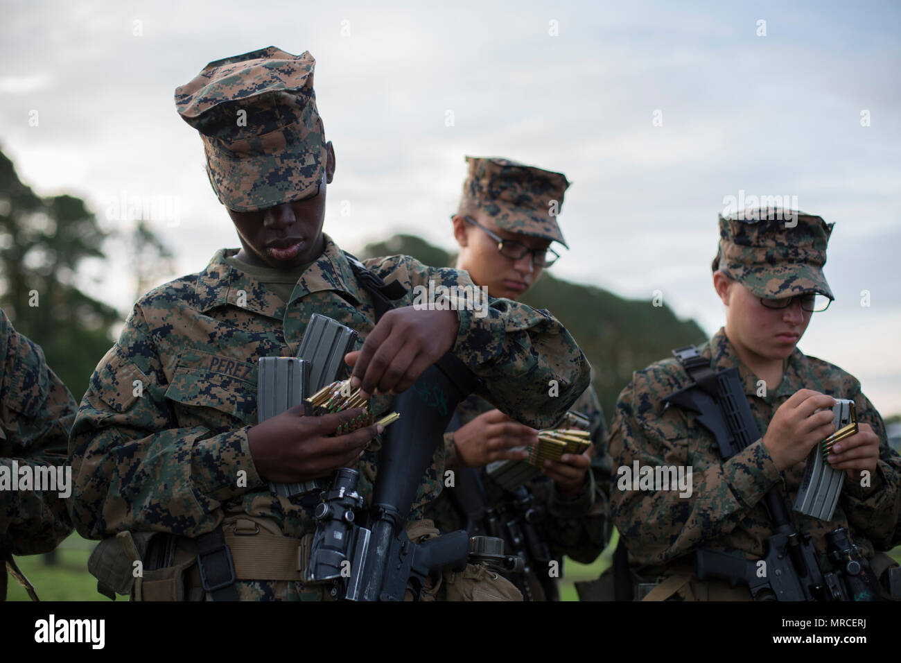U.S. Marine Corps Rct. Angelique Perez (left), platoon 4024, November ...