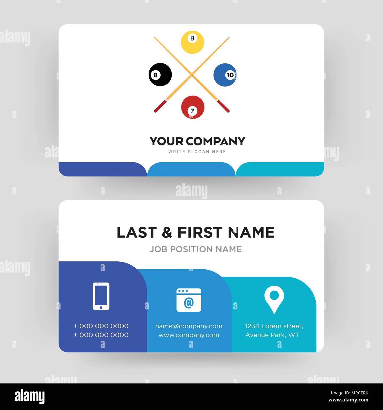 snooker, business card design template, Visiting for your company ...