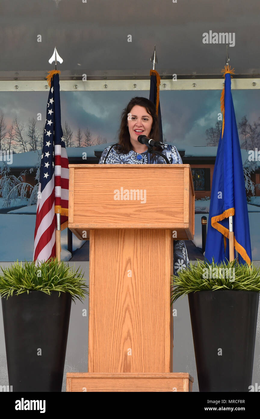 Mary Considine, Chief of Staff, Fisher House Foundation, speaks during ...