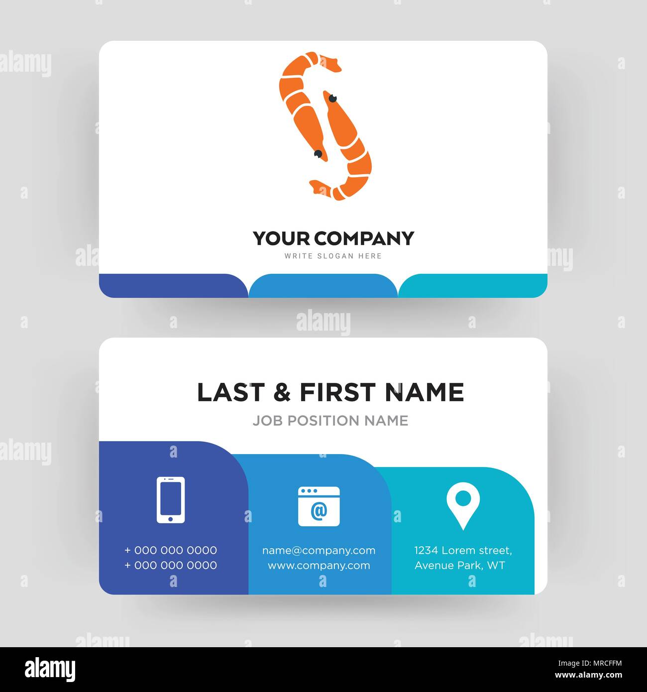 shrimp, business card design template, Visiting for your company ...