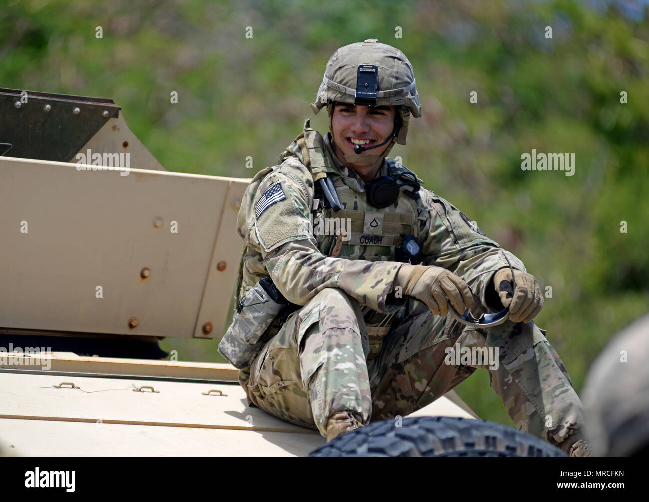 A U.S. Soldier from Task Force Talon, 94th Army Air and Missile Defense ...