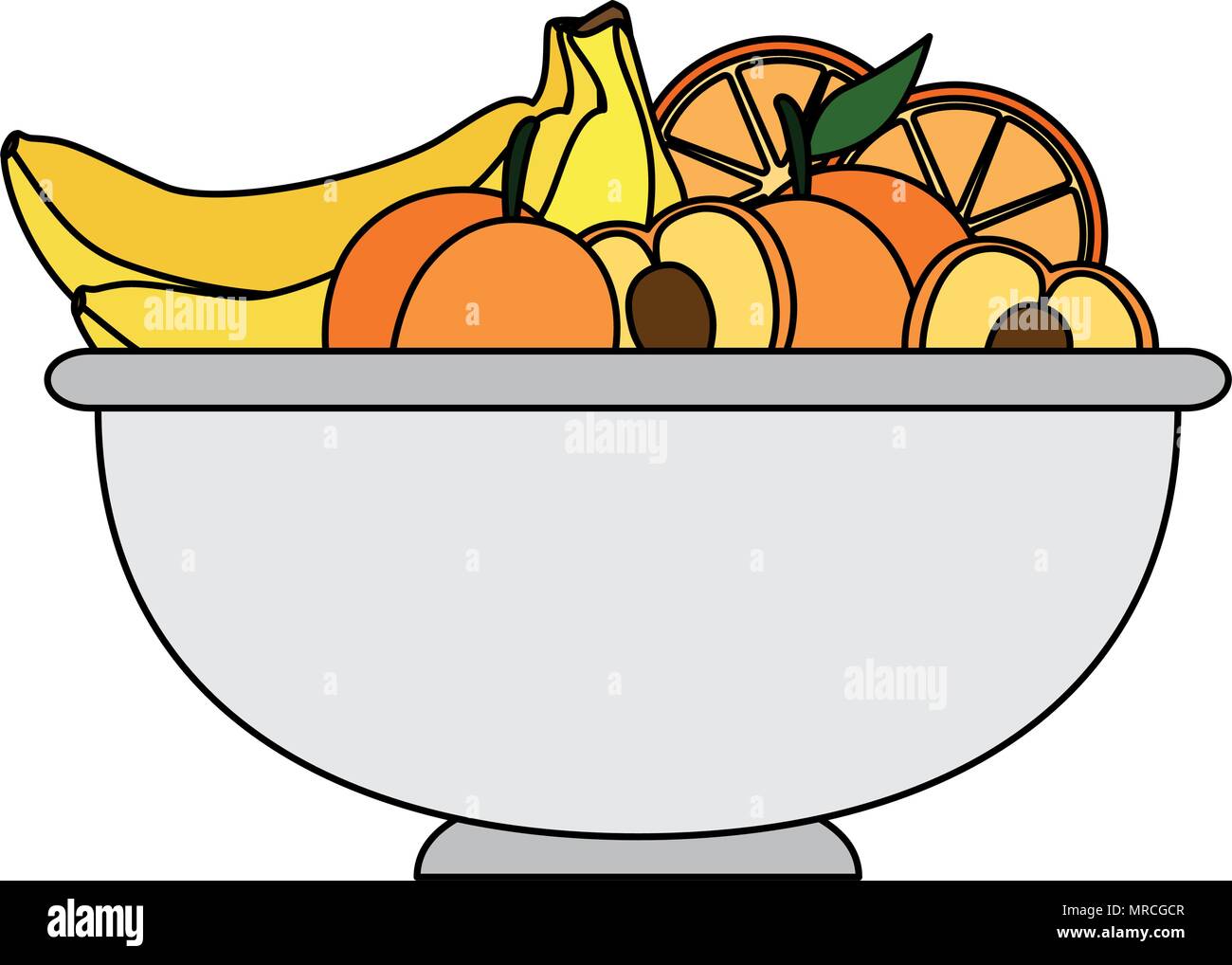 delicious set fruits in bowl healthy food Stock Vector Image & Art - Alamy