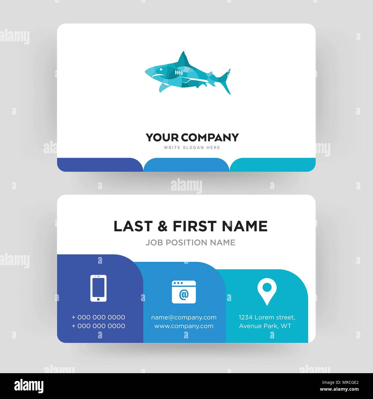 sharks, business card design template, Visiting for your company ...