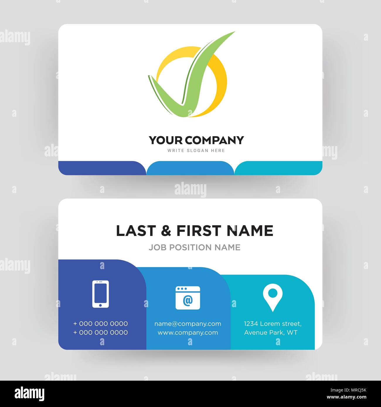 checkmark, business card design template, Visiting for your company ...