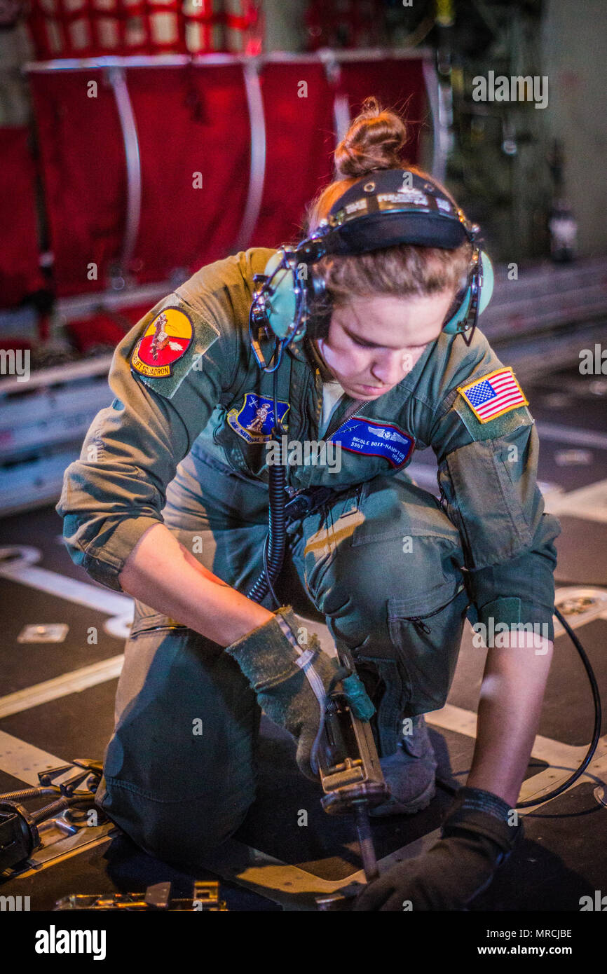 U.S. Air Force Staff Sgt. Nicole Boxx-Hampton, a loadmaster with the ...