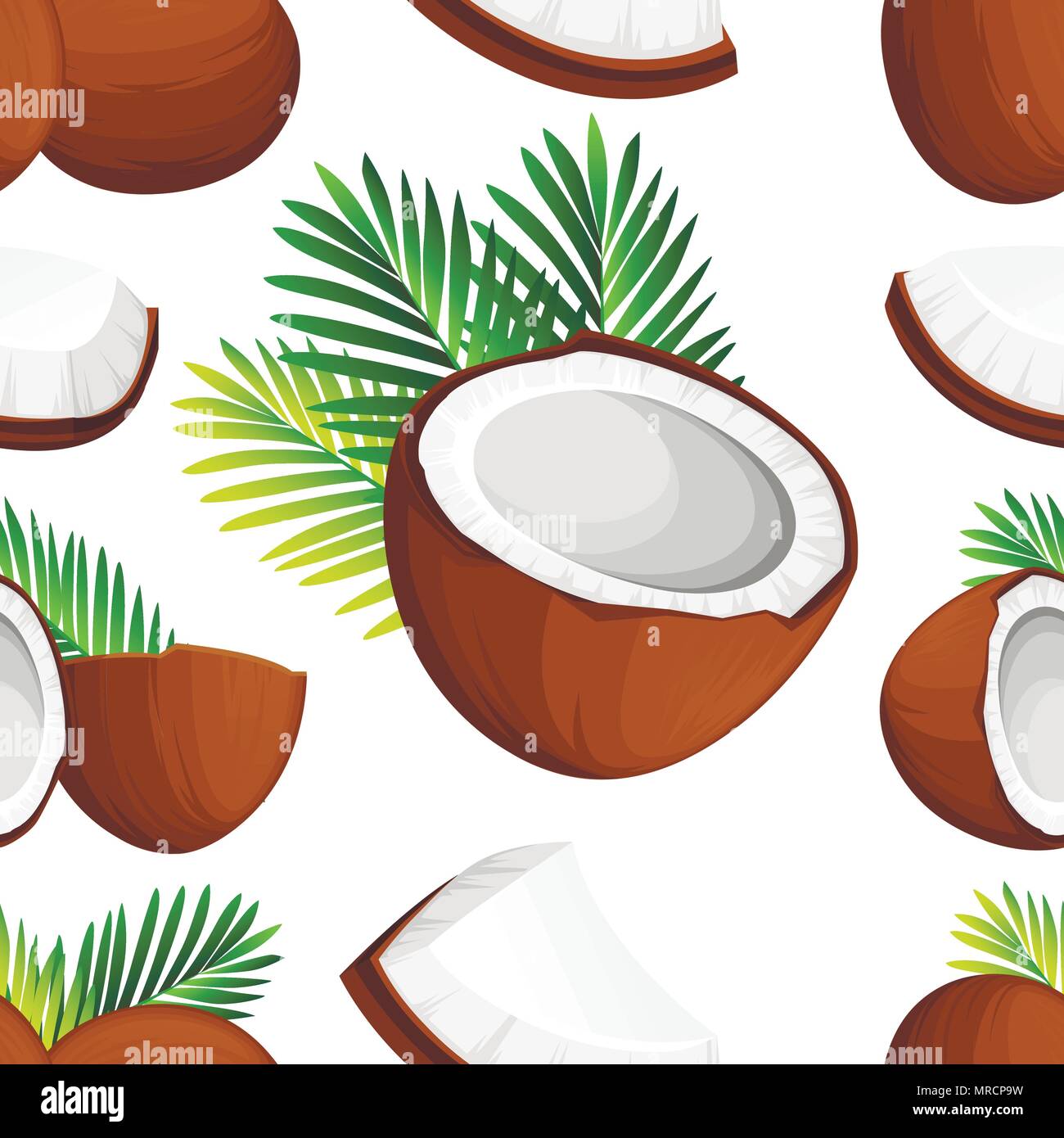 Pieces of coconuts Stock Vector Images - Alamy