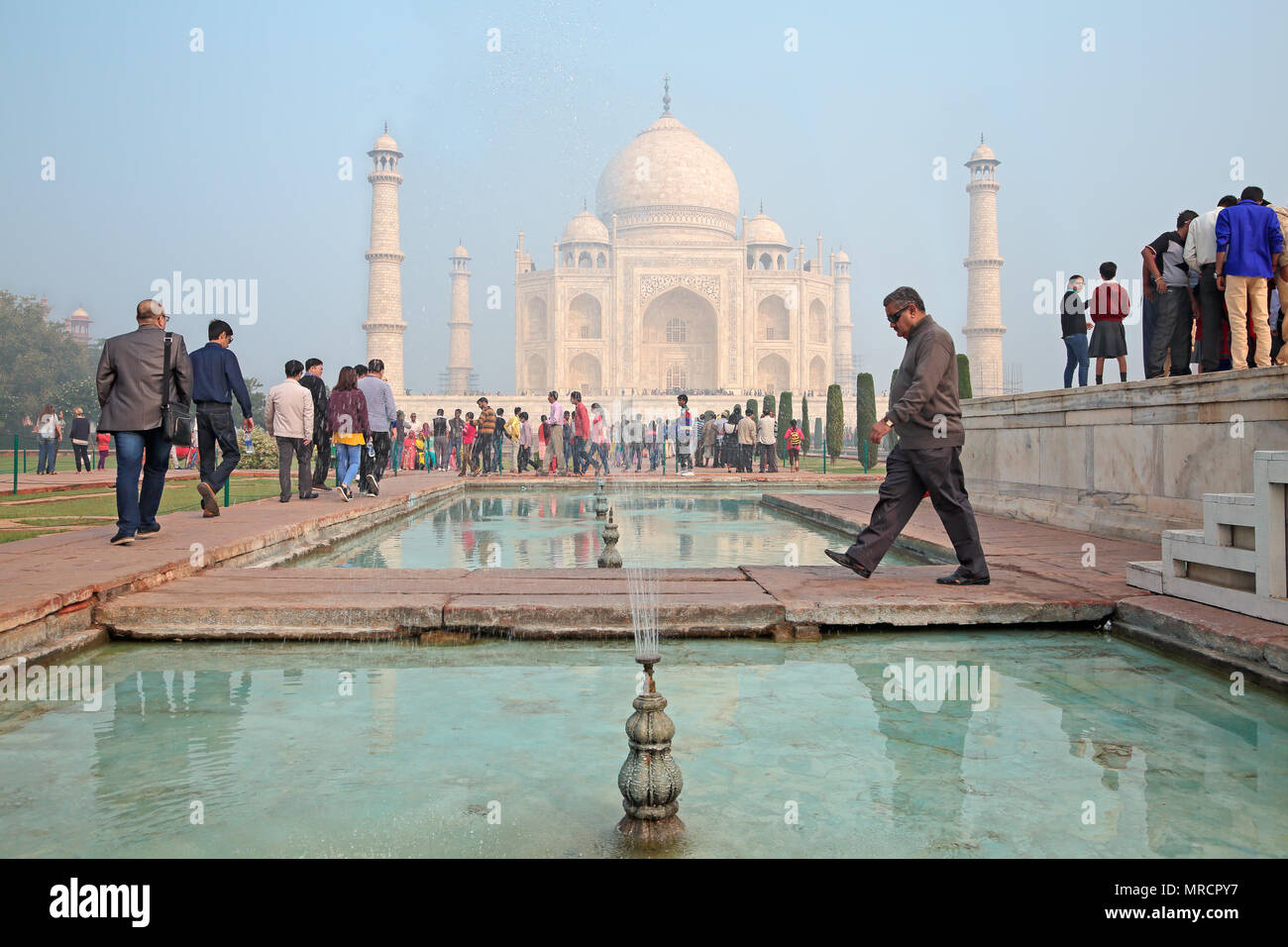 Agra, India - November 29, 2015: Famous Taj Mahal with visiting ...