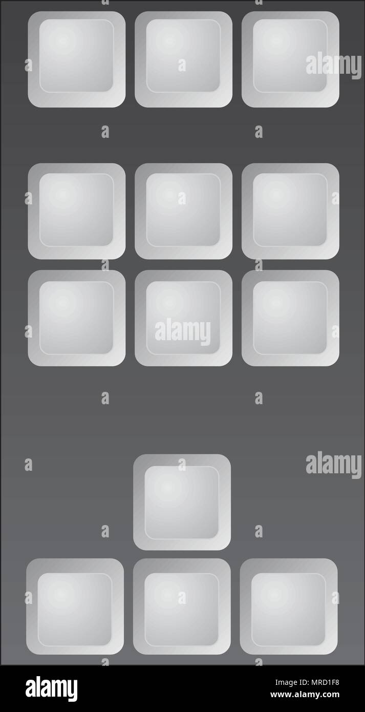 part of keyboard blank keys vector 3D illustration gray Stock Vector ...