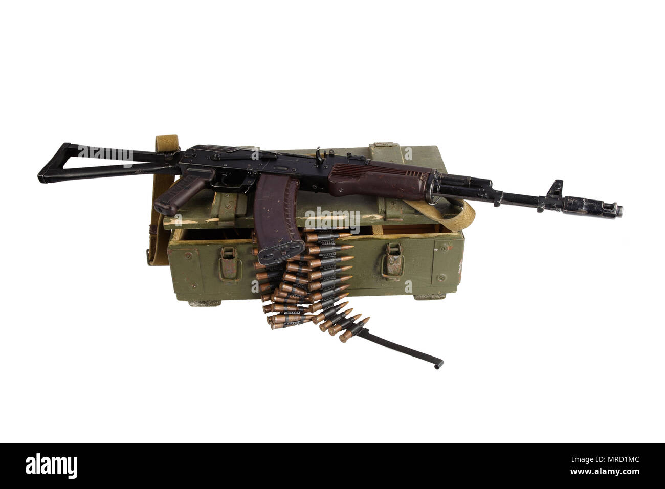 army box of ammunition with AK rifle and ammunition isolated Stock ...