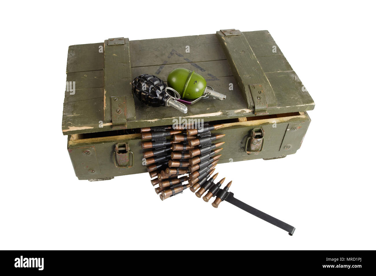 army box with ammunition isolated Stock Photo - Alamy