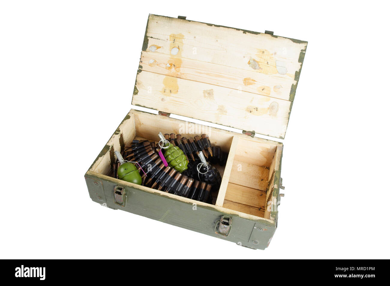 army box with ammunition isolated Stock Photo - Alamy