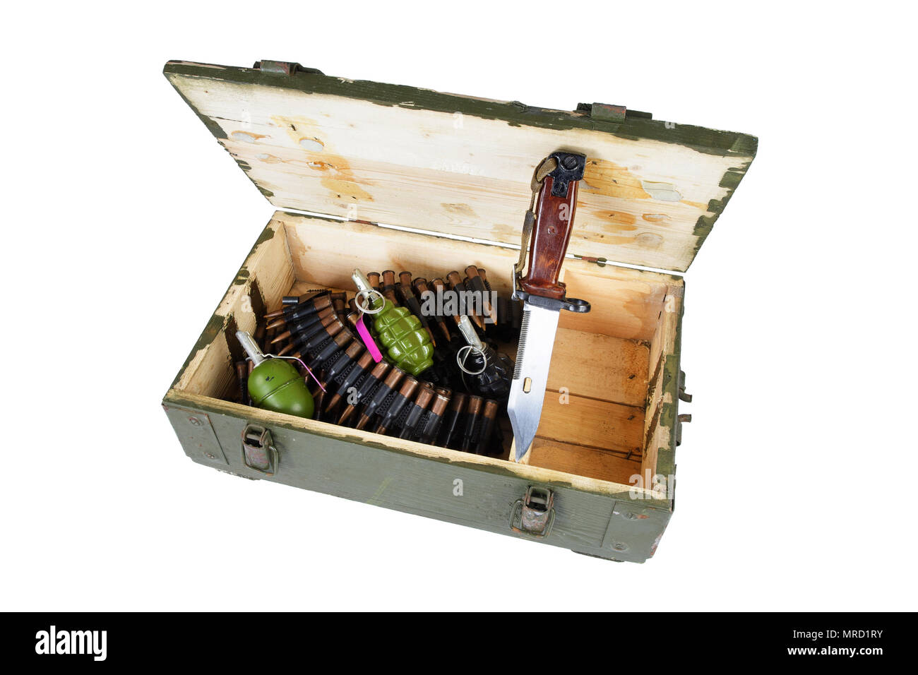 army box with ammunition isolated Stock Photo - Alamy