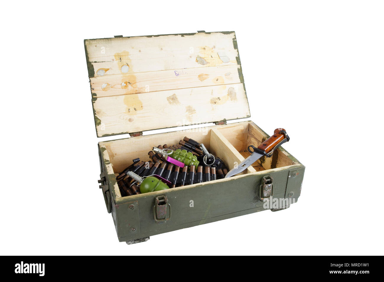 army box with ammunition isolated Stock Photo - Alamy