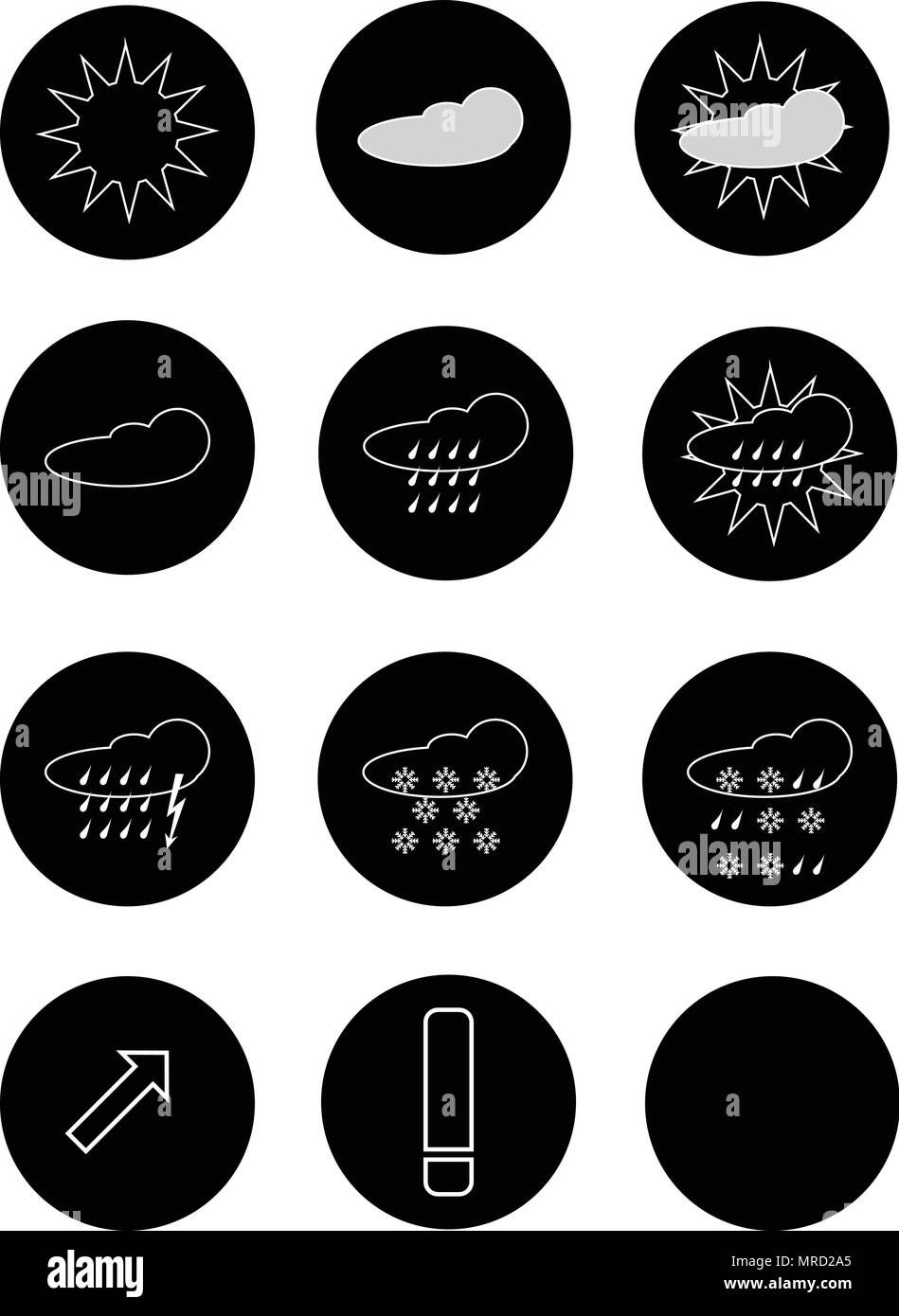 weather forecast icon buttons color vector illustration Stock Vector ...