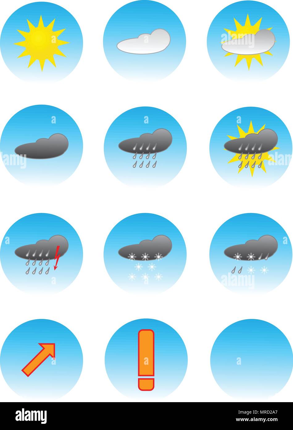 weather forecast icon buttons color vector illustration Stock Vector ...