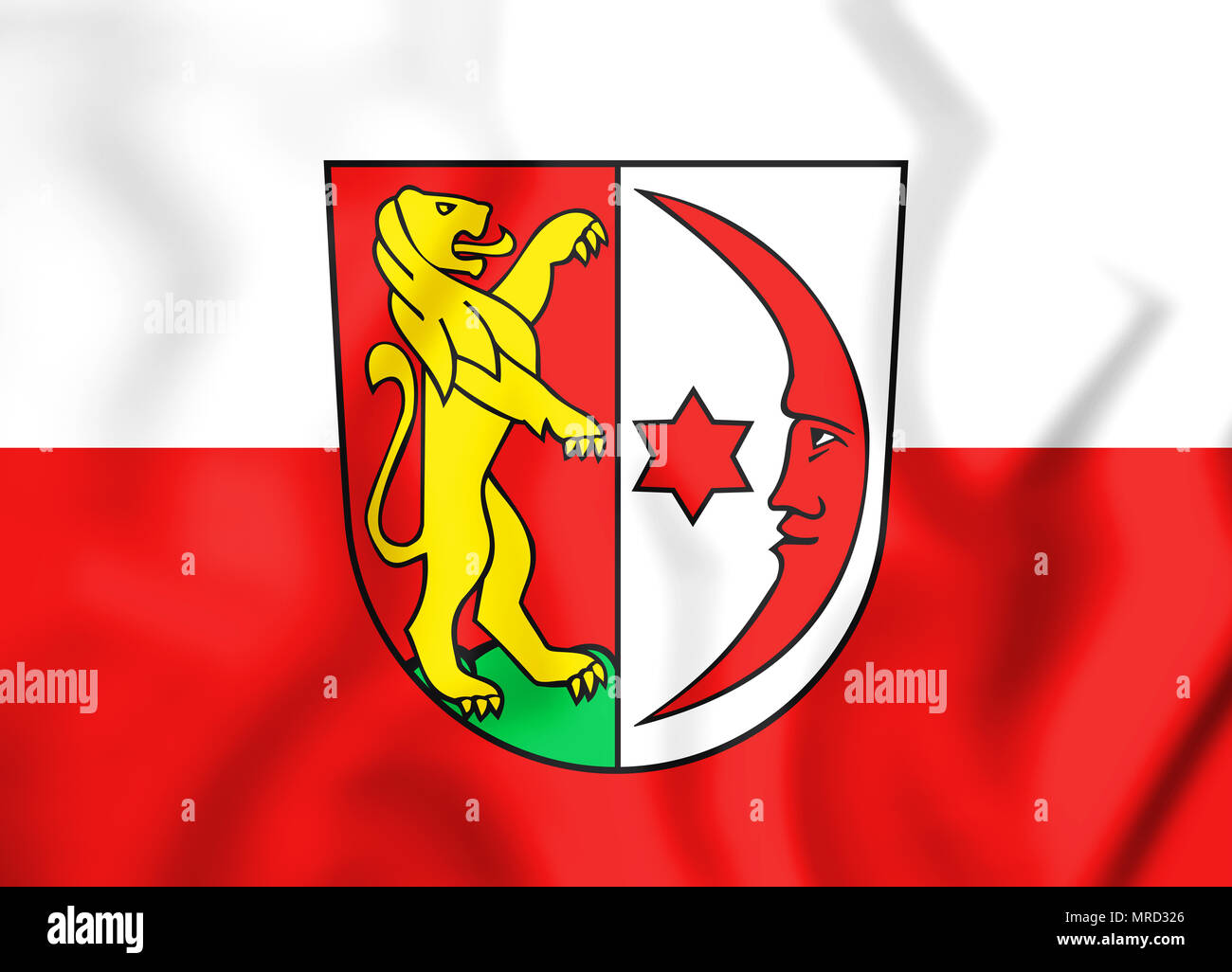 3D Flag of Mengen (Baden-Wurttemberg), Germany. 3D Illustration Stock ...