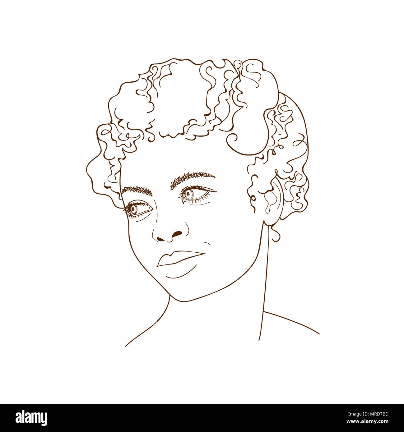 African girl linear graphic portrait Stock Vector Image & Art - Alamy