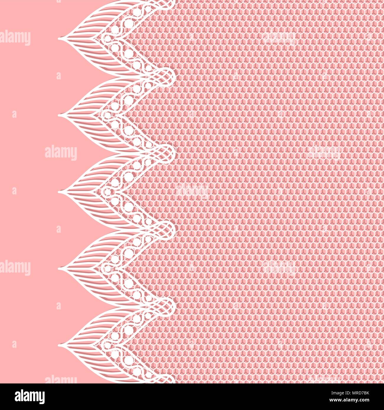 Vintage lacy border on pink background Stock Vector Image & Art - Alamy