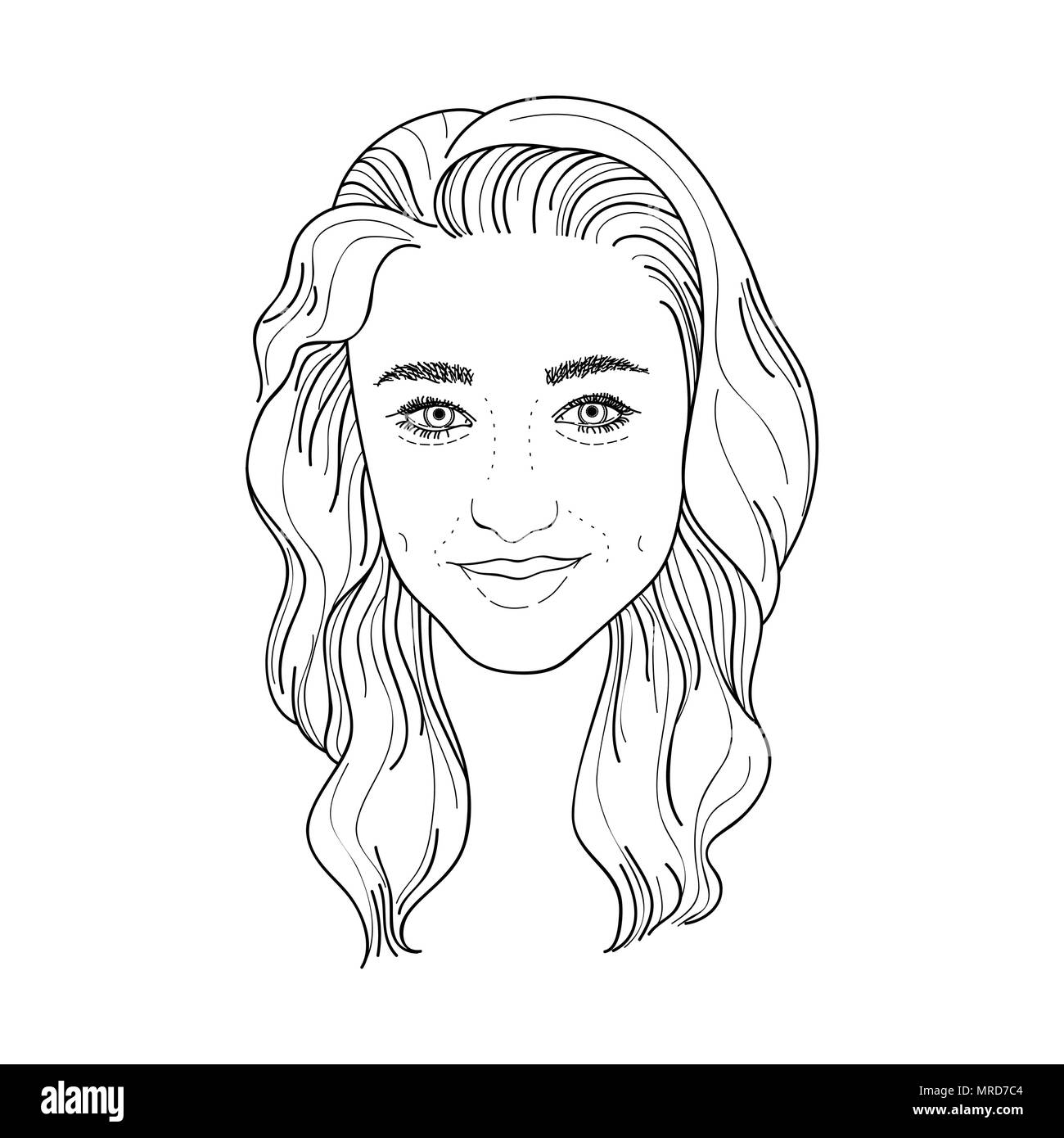 Illustration of young woman with flirty smile Stock Vector Image & Art ...