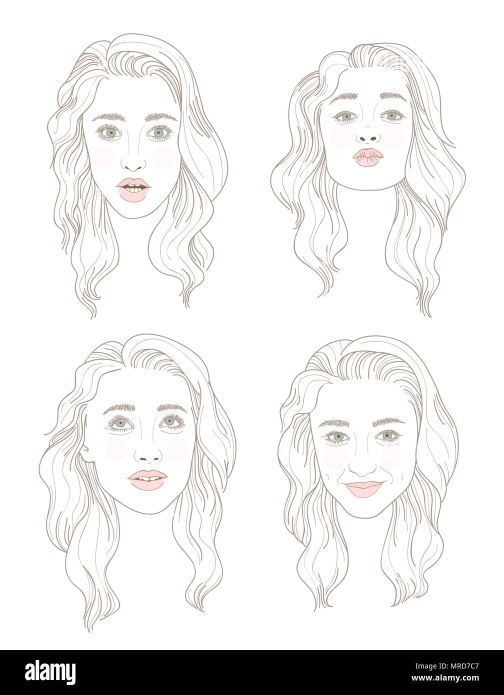 Set of four european woman portraits Stock Vector Image & Art - Alamy