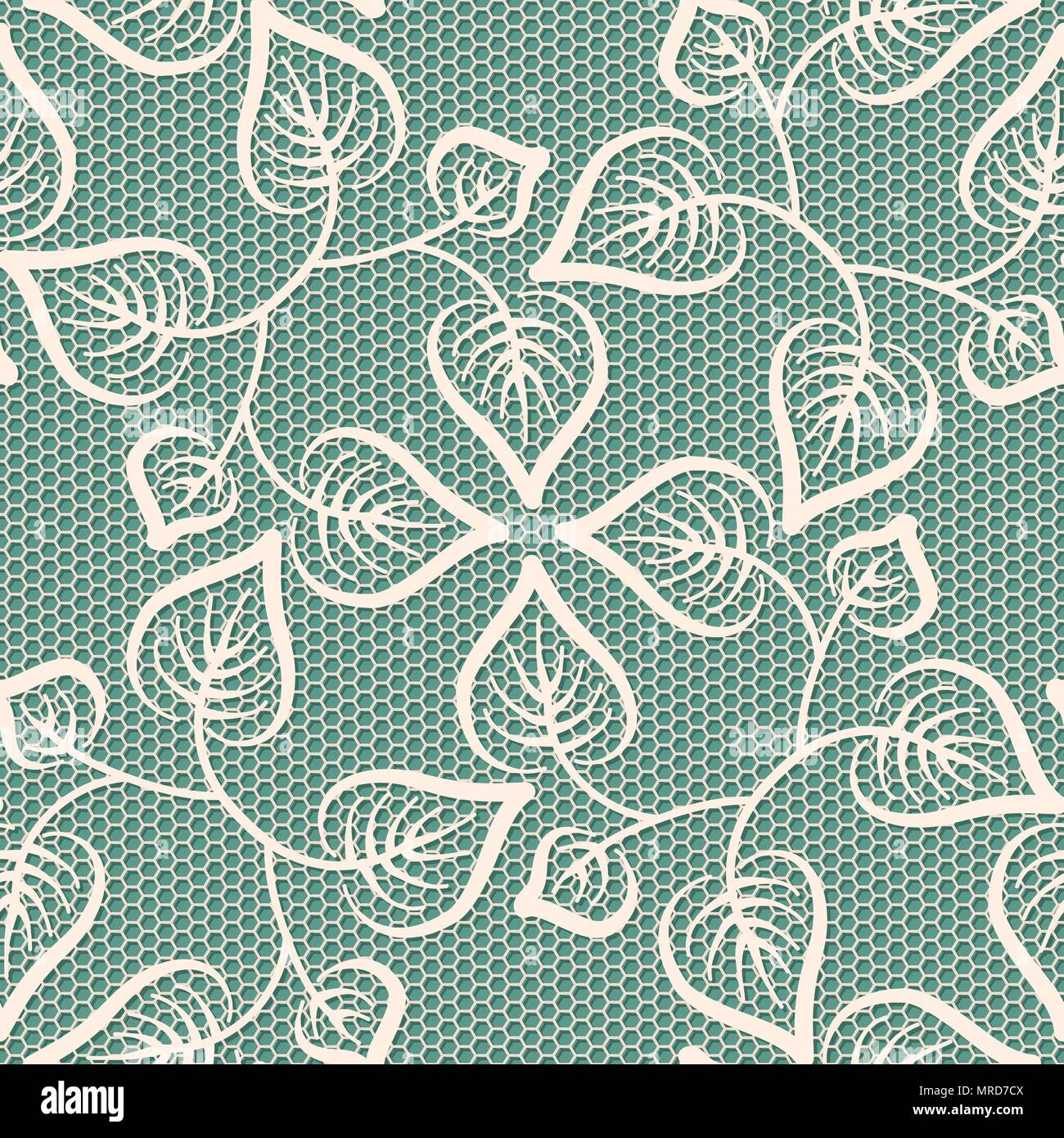 Seamless leaves lace pattern hi-res stock photography and images - Alamy