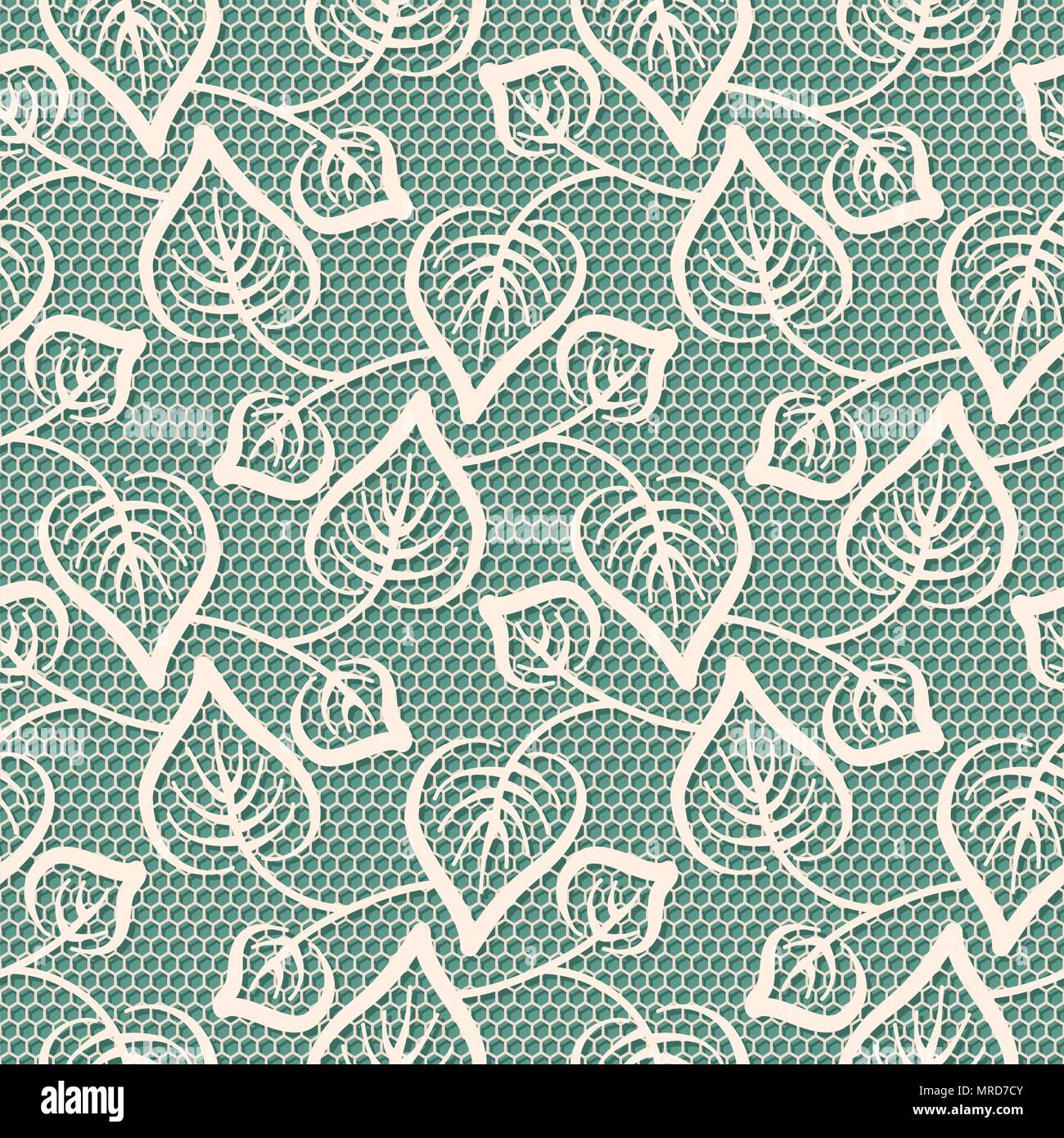 Seamless leaves lace pattern hi-res stock photography and images - Alamy