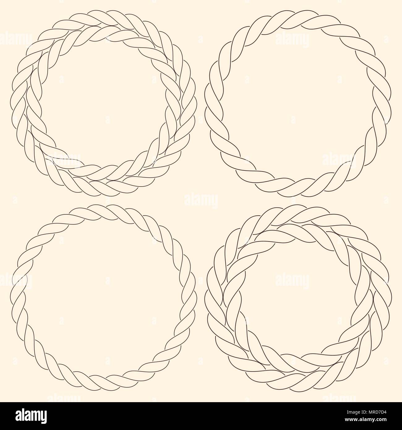 Minimalist rope simple round frames set Stock Vector Image & Art - Alamy