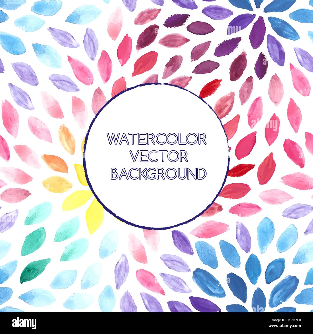 Round label on watercolor leaves background Stock Vector Image & Art ...