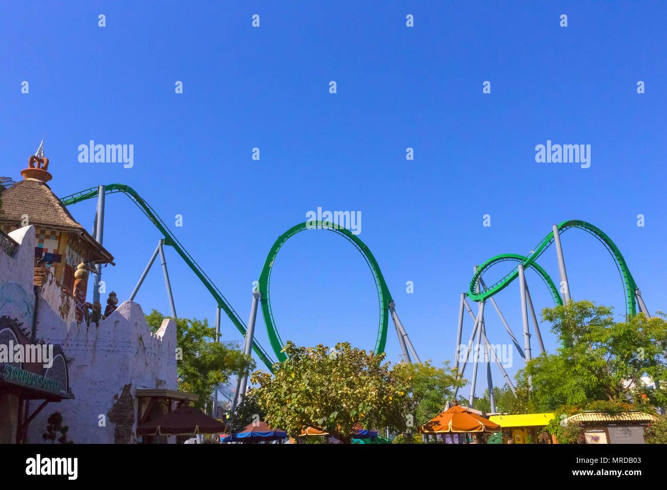 Orlando, Florida, USA - May 10, 2018: Incredible hulk coaster in ...