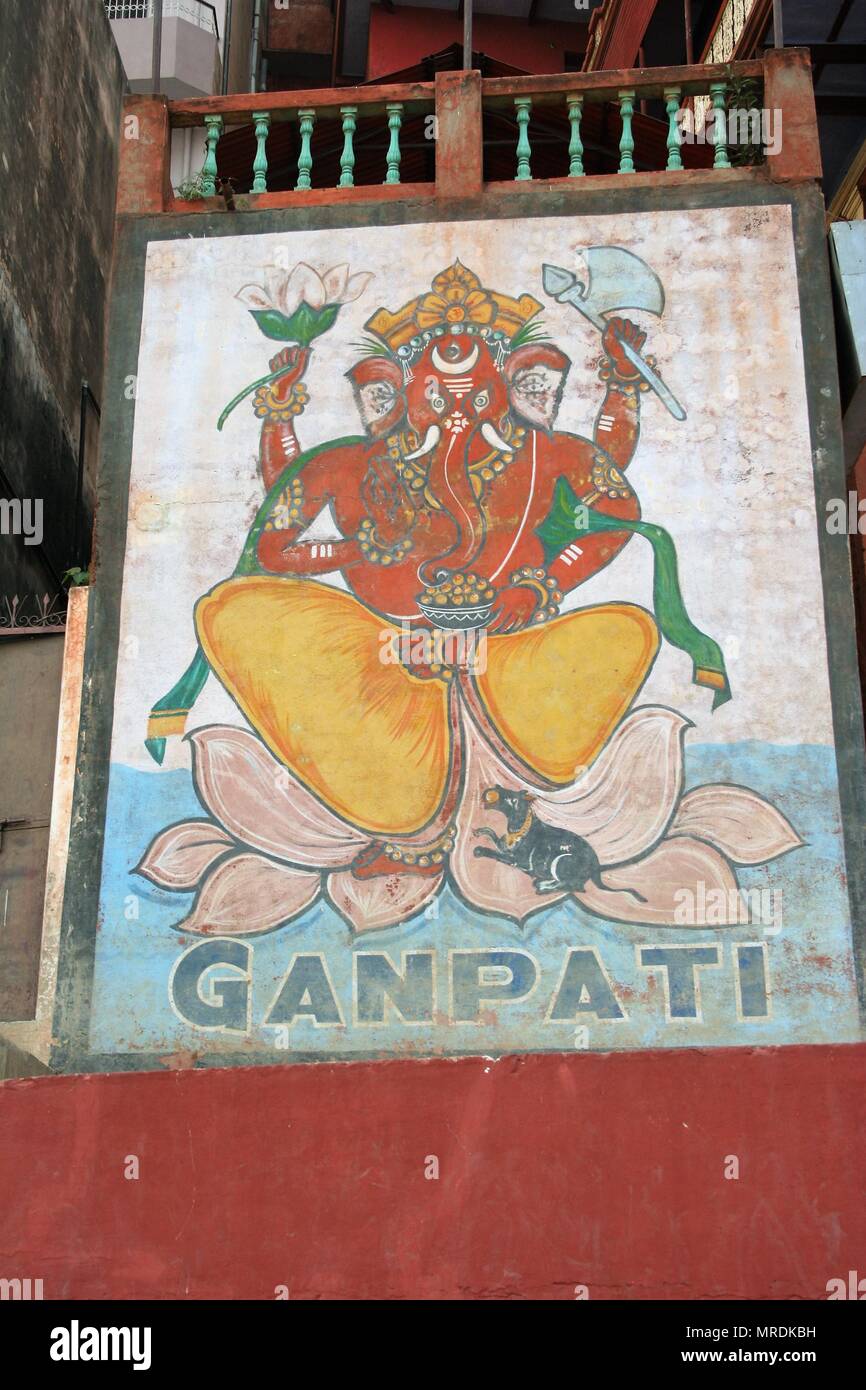 Ganesh Mural Hand Painted, Varanasi, India Stock Photo - Alamy
