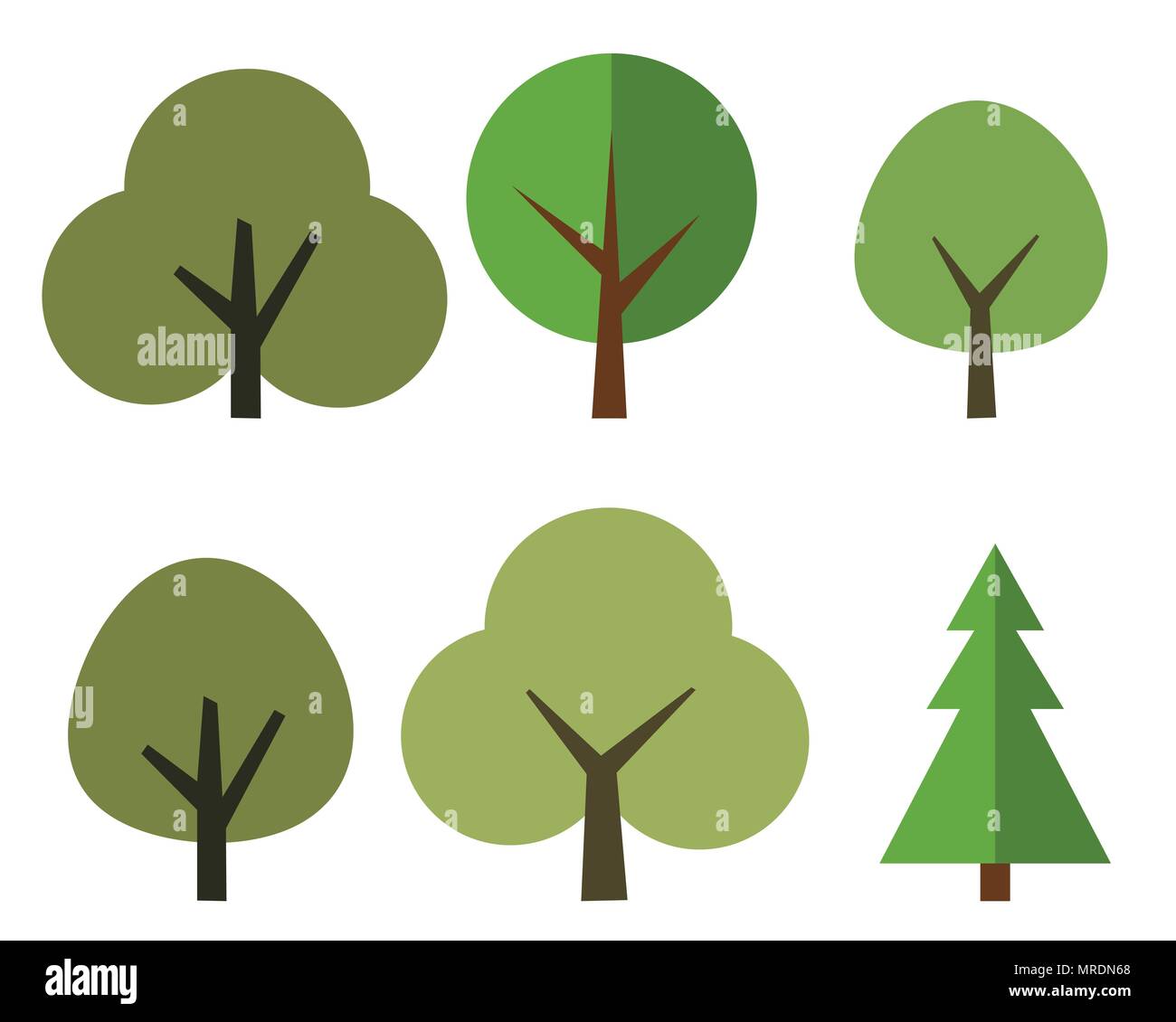 Green tree in forest Cut Out Stock Images & Pictures - Alamy