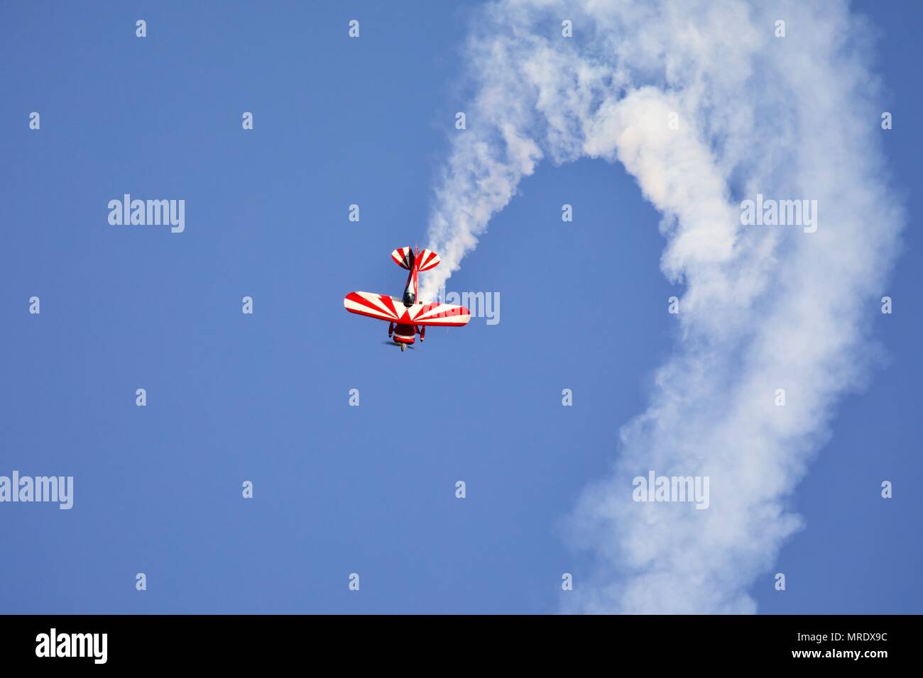 Pitts Special aerobatic biplane performing a fast and exciting aerial ...