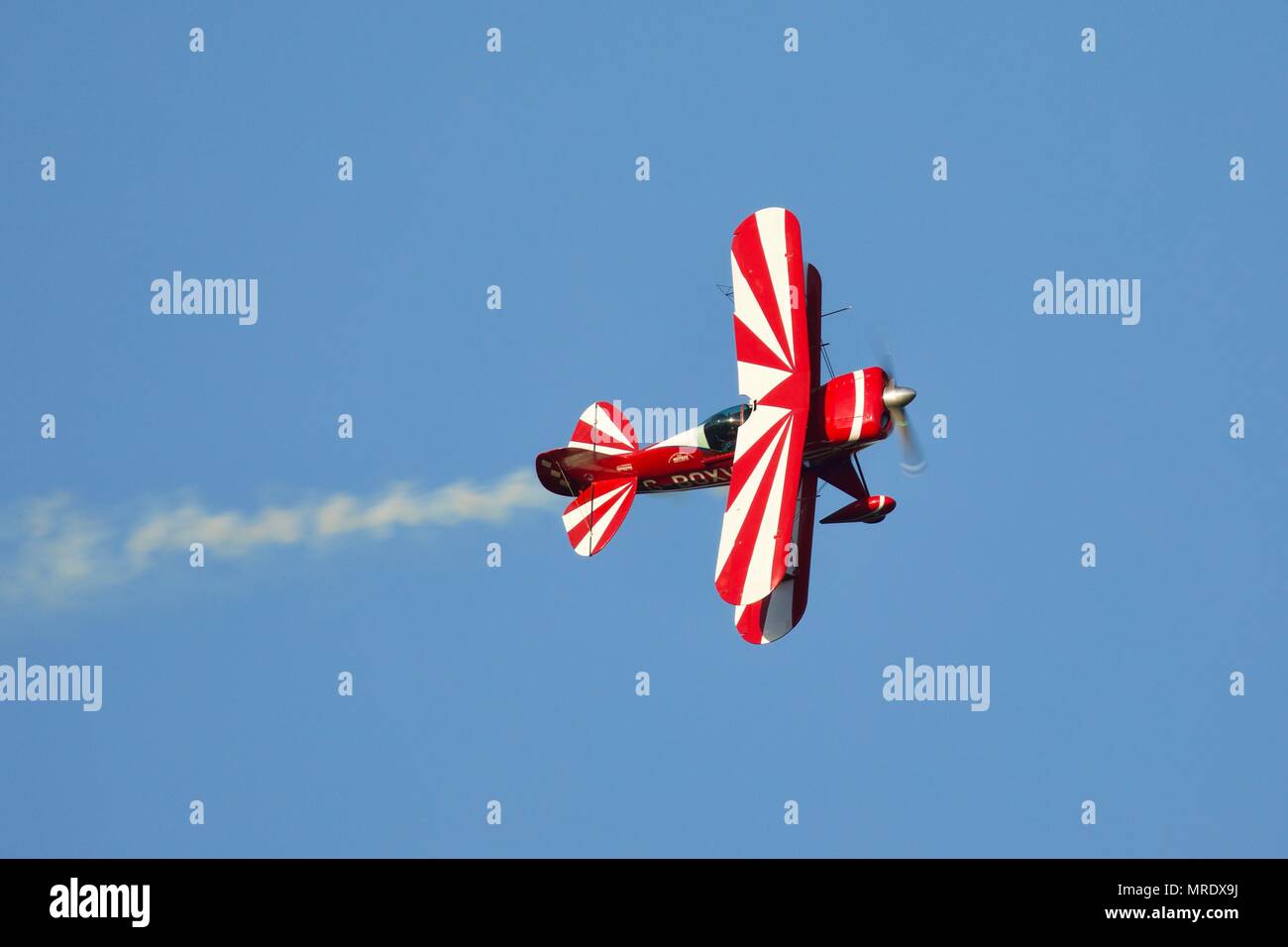 Pitts Special aerobatic biplane performing a fast and exciting aerial ...