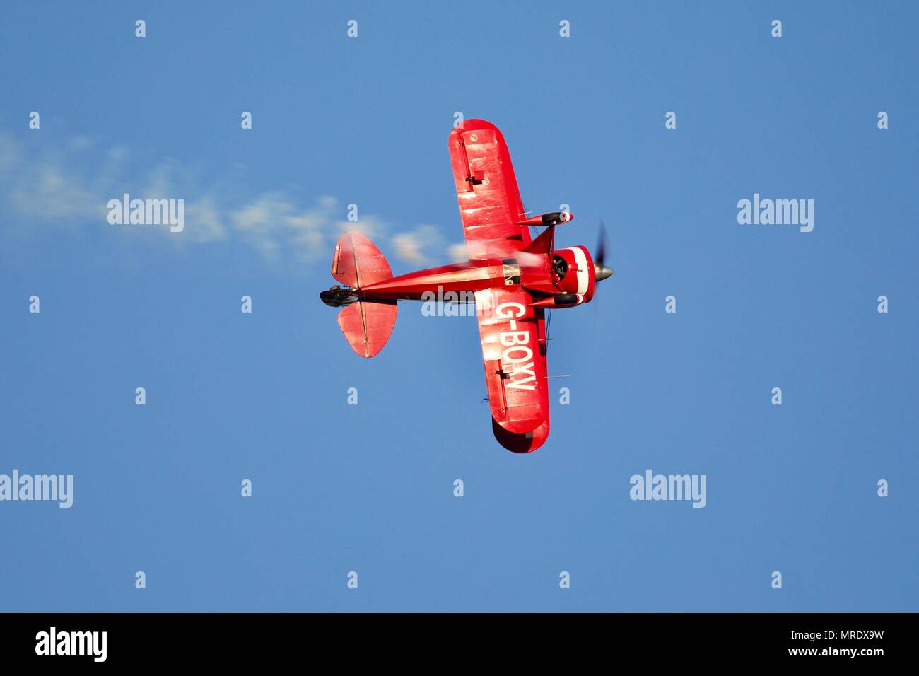 Pitts Special aerobatic biplane performing a fast and exciting aerial ...
