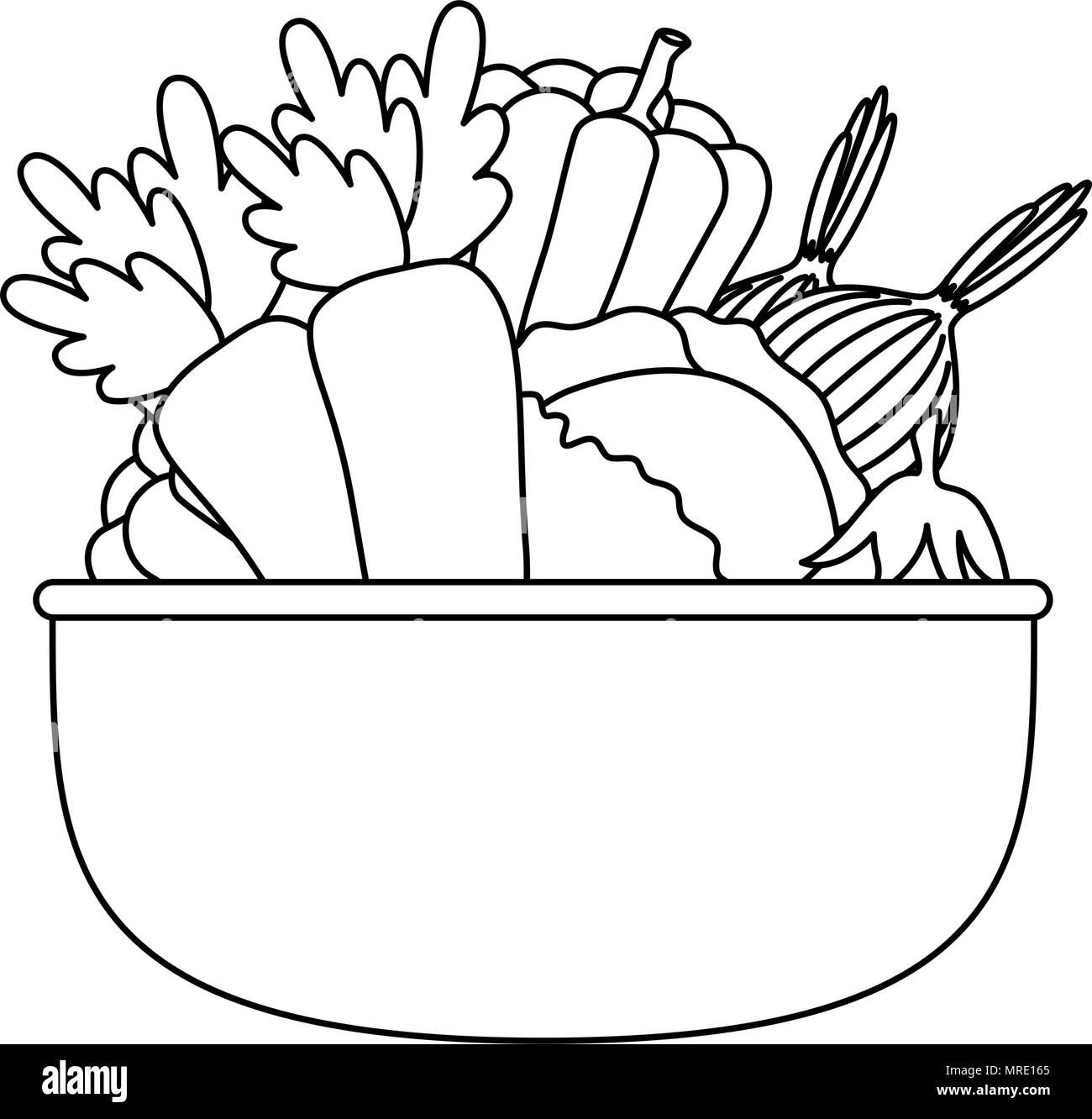 vegetables in kitchen bowl Stock Vector Image & Art - Alamy