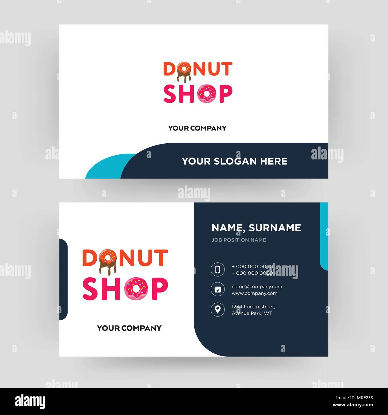 donut shop, business card design template, Visiting for your company ...