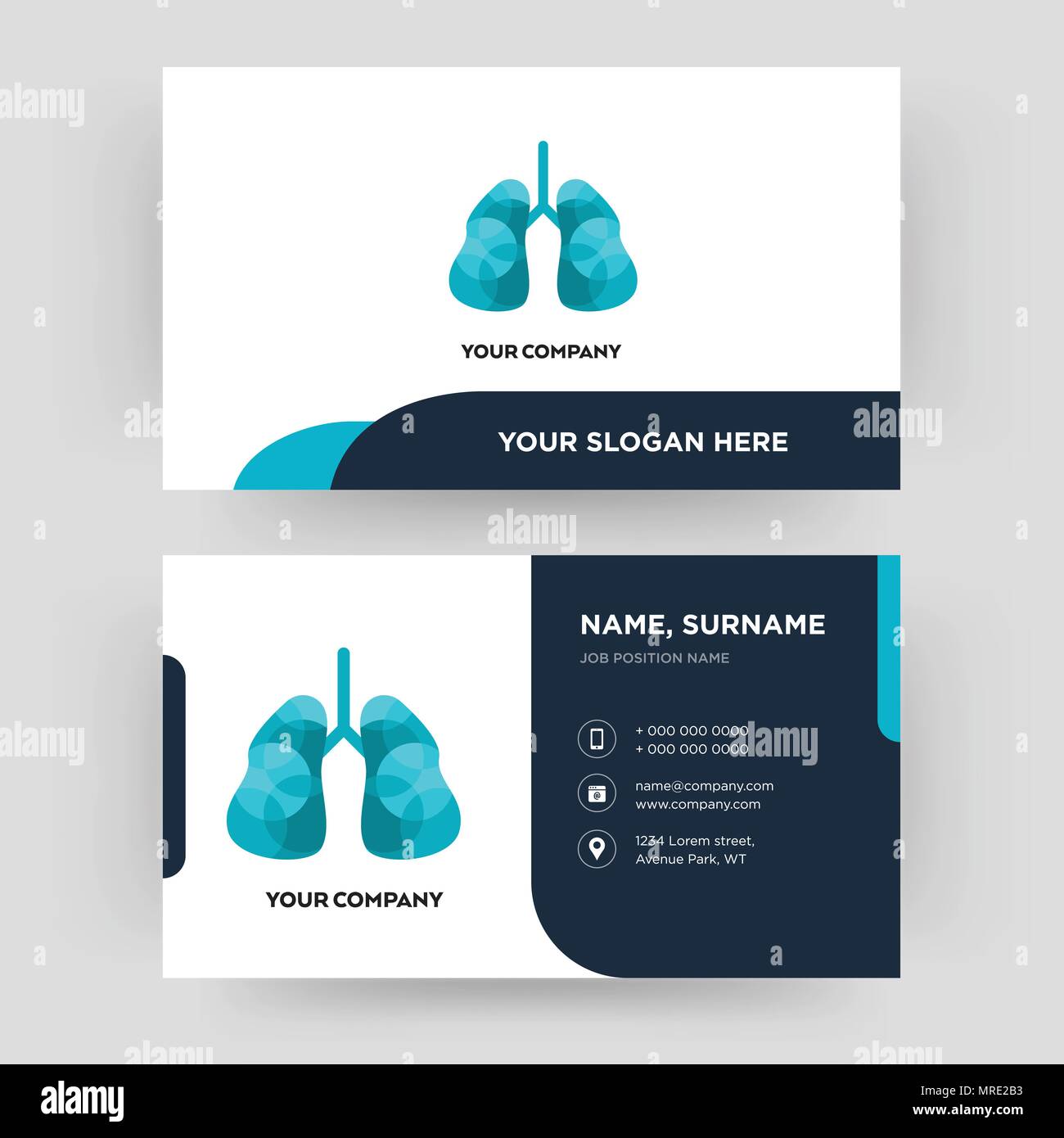 lungs, business card design template, Visiting for your company, Modern ...
